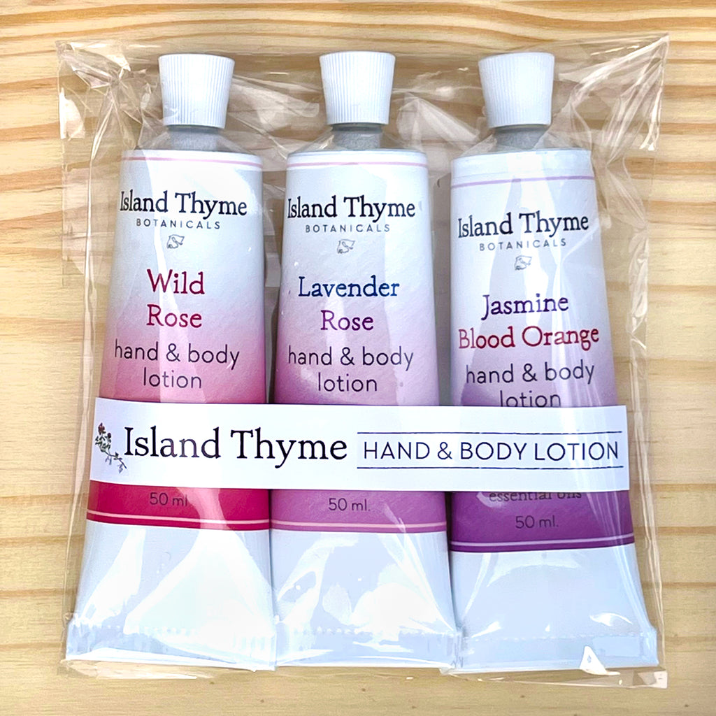 Floral Travel Lotion Trio – Island Thyme