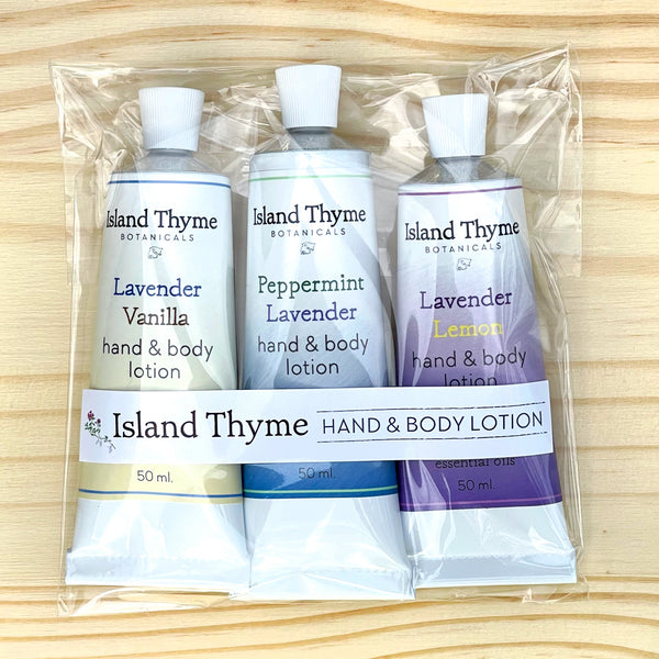 Lavender Travel Lotion Trio – Island Thyme